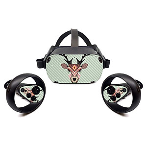 MightySkins Carbon Fiber Skin for Oculus Quest - Musical Elephant | Protective, Durable Textured Carbon Fiber Finish | Easy to Apply, Remove, and Change Styles | Made in The USA (CF-OCQU-Musical Elephant)