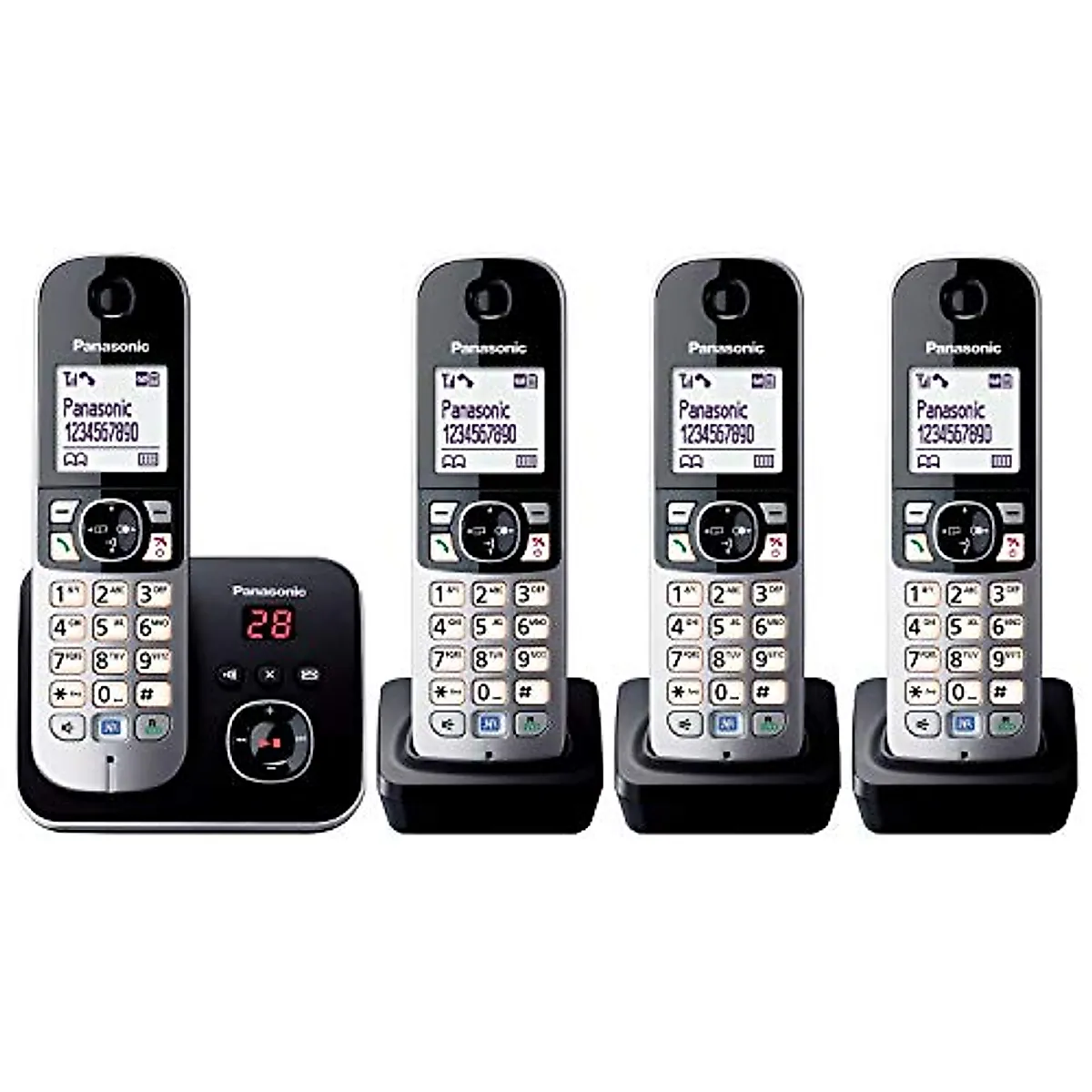 Panasonic KX-TG6824GB KX-TG6824GB, DECT Telephone, KX-TG6824GB (KX-TG6824GB, DECT Telephone, 120 Entries, Caller ID, Black, Silver)