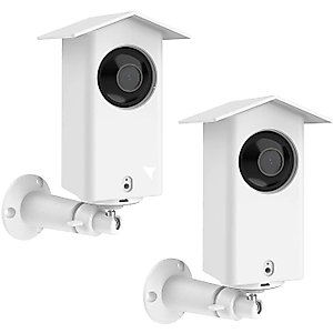 HOLACA Real Water Resistant Protective Case + Metal Wall Mount Bracket for Wyze cam pan v2,Suitable for Indoor and Outdoor Use,Mounting Kit (White 2Pack)