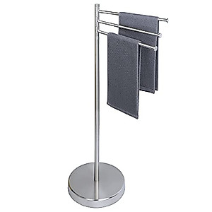 Alise Swing Towel Bar Stand Towel Rack Hand Towel Holder Towel Hanger Freestanding Headband Holder for Bathroom Vanity Countertop Table Kitchen,GOY9030-LS SUS304 Stainless Steel Brushed Nickel