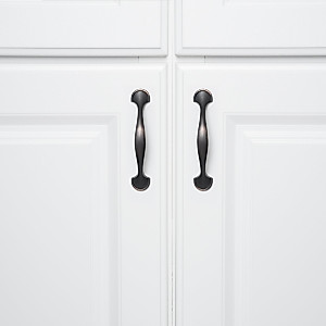 Amazon Basics Rounded Foot Cabinet Handle, 4.63-inch Length (3-inch Hole Center), Oil Rubbed Bronze, 10-Pack