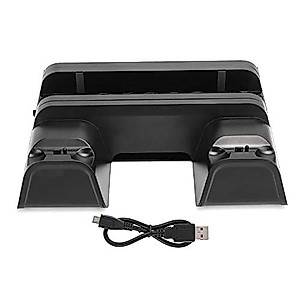 Bewinner1 for PS4 Stand Cooling Fan, Multi-Function Cooling Heat Dissipation Bracket Fan Card Rack Game Machine Charging Dock Station for PS4 Handle Gamepad