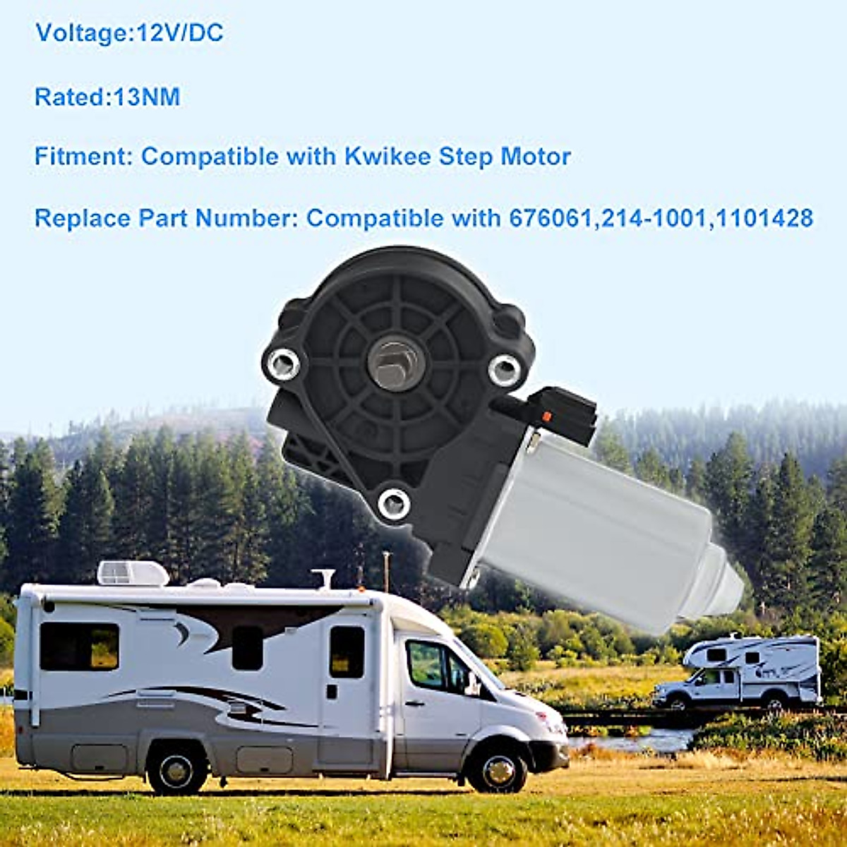 JDMON 676061RV Entry Step Motor Replacement for Kwikee Step Motor Compatible with 1101428,214-1001 Stair Entry Step Gear Motor