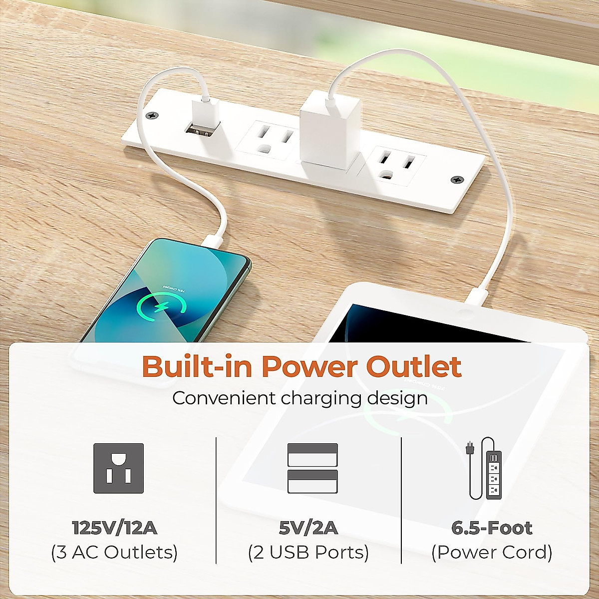SOROGRA Small Computer Desk with Storage Shelves 39.4 inch Home Office Desk with LED Lights and Power Outlets, Writing Desk with Monitor Stand for Bedroom, Small Space, Oak