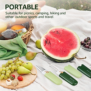 YONOVO Travel Pocket Paring Knife Fruit Knife Peeling Vegetable Peeler Multi Function Small Portable Stainless Steel Pocket Knife for Travel, Camping, Kitchen