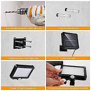 Bellanny Solar Outdoor Flood Light, 6500K 56 LEDs Dusk to Dawn Motion Sensor Light with 16.5ft Cable, IP65 Waterproof Wall Security Light with Separated Solar Panel, for Indoor, Outside, Yard, Garden