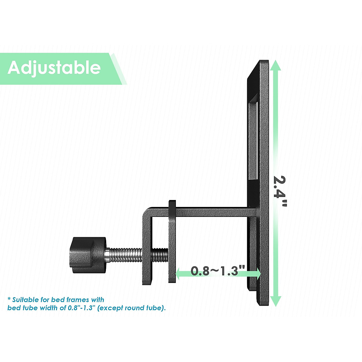 QEROMY Non-Slip Mattress-Gaskets, Mattress-Slide-Stopper, Mattress-Holder for Metal Bed Frame, Wide Adaptability & Adjustable Size, 6 PCS, Black