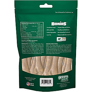 Bonies Natural Hip & Joint Formula Mini-Sized Bone, Glucosamine & Omega Fatty Acids, Fresh Breath, Clean Teeth, Low Calories, Chicken Flavor, Minis, 60 Bones