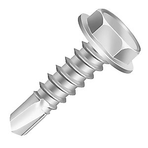 No.10-3/4" HEX Washer Head Screw SELF-Drilling Point ZINC Plated (Box 1000 Screws)