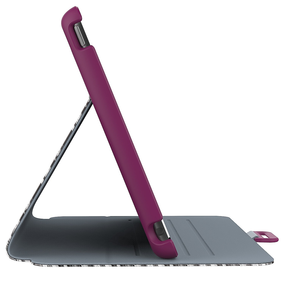 Speck Products StyleFolio Case and Stand for iPad Mini 4, Vintage Bouquet/Nickel Grey/Boysenberry Purple