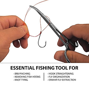 SURGICAL ONLINE Versatile Angling Tools with 2pc 5 Inch Fishing Forceps Set - Stainless Steel, Curved & Straight Hemostats, Serrated Jaws, Locking Mechanism, and Lightweight Design