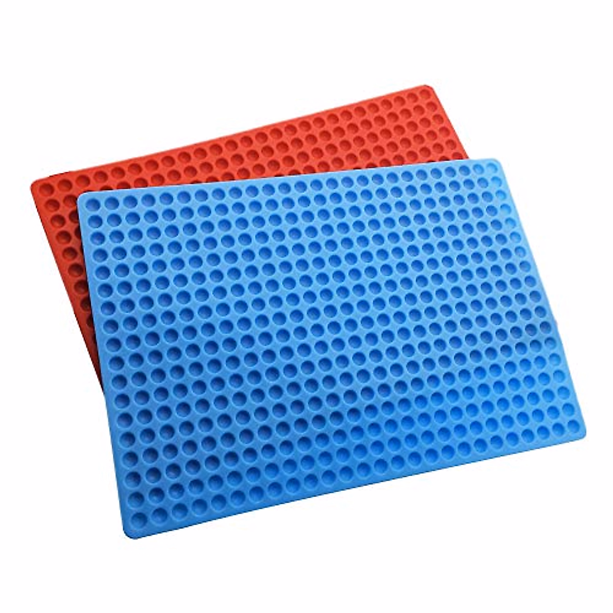 2 Pack 468 Cavity Mini Round Silicone Mold Dog Treats Pan for Cookies, ZONPEN Pet Treats Baking Mold Small Dot Cake Decoration Silicone Baking Mat Cooking Sheets with Red and Blue …