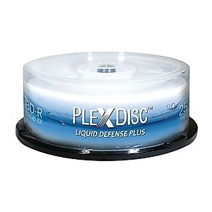 PlexDisc 6x 25GB Liquid Defense Plus Glossy White Inkjet Printable BD-R. 25 Disc Spindle by Optical Quantum
