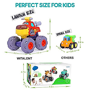 Toy Cars For 1 2 3 Year Old 3 Pack Monster truck Toy Push & Go Crocodile Car Friction Powered Bull Car Pull Back Leopard Car Big Wheel Animal Toy Car Baby Toy Gift For 12 18 Month Boys Girls Toddlers