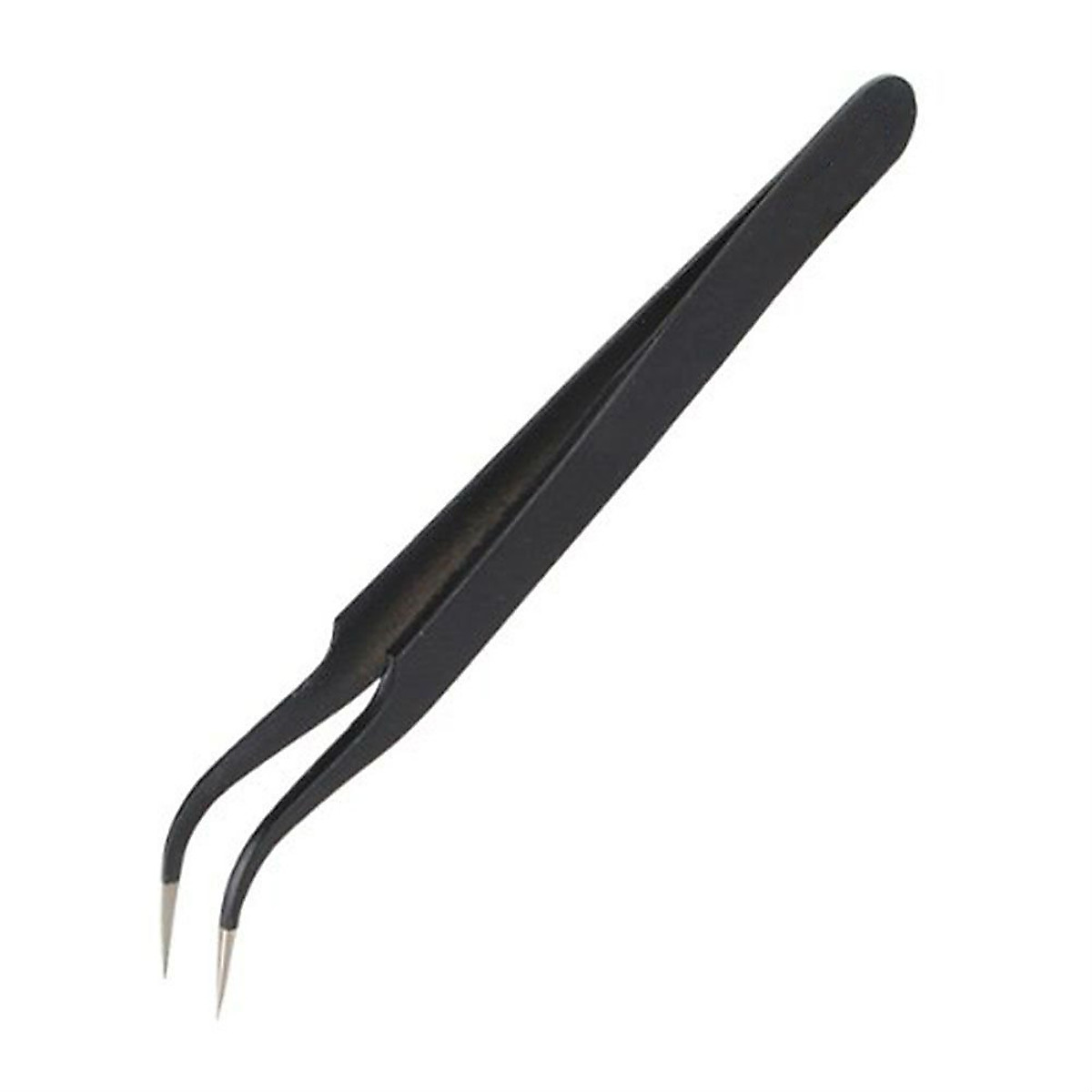 AKOAK The Best Precision Anti-Static Stainless Steel Professional Slim Tip-point and Curved Point Tweezers for Eyelash Extension,Nail Art,Electronics and Jewelry Making,Pack of 2