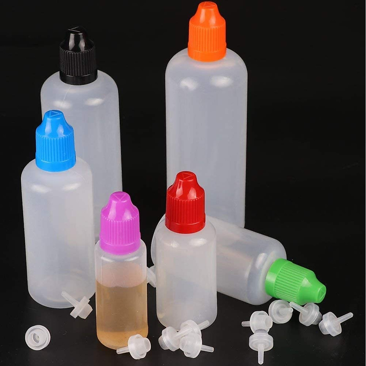 fengwanda 10pcs Empty 120ml PE Unique Dropper Bottle DIY Liquid dispensor