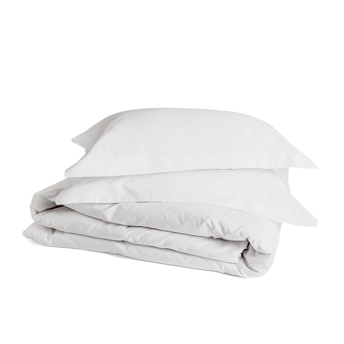 Peru Pima, Duvet Cover Set with 3 Pieces, 285 Thread Count Percale, 100% Peruvian Pima Cotton, Full/Queen Size, White Solid Color