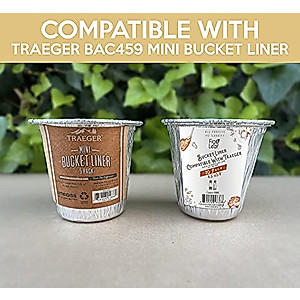 (20 Pack) Grease Bucket Liner Compatible with Traeger Grills BAC459 l Fits Ranger, Scout, PTG Mini Grease Buckets l Disposable Aluminum Foil