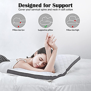 XCJC Sleep Bed Pillows 2 Pack: Comfort Luxury Standard Hotel Soft Pillows with Adjustable Fluffy Microfiber Filling Stuffing Washable Pillowcase for Back Stomach Side Sleepers - Size 20 x 26 Inches