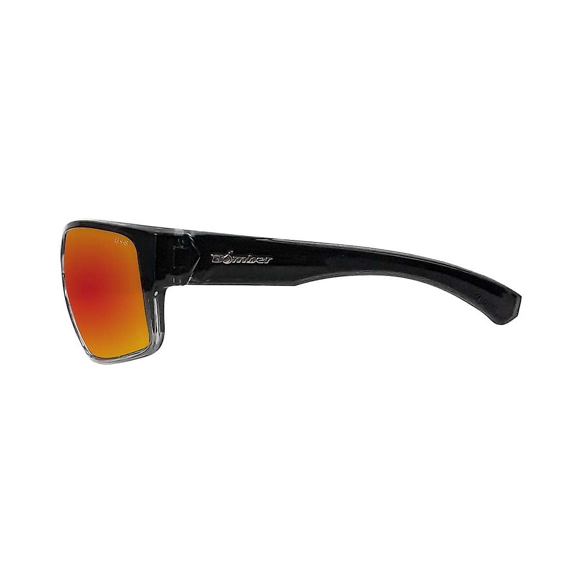 BOMBER MA104RMRF Safety Sunglasses for Men, 2-Tone Smoke Crystal frame, Red Mirror Polycarbonate Safety lens, Non-Slip foam lining, ANSI Z87+ Compliant, Safe for Rugged Activity - MA104RM