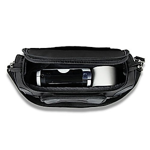 USA Gear Label Maker Carrying Case_Compatible with Brother P-Touch PTD600 - Pocket Zippers and Customizable Interior Dividers - Accessory Pocket Holds Cables Printing Tape Refill and More Accessories