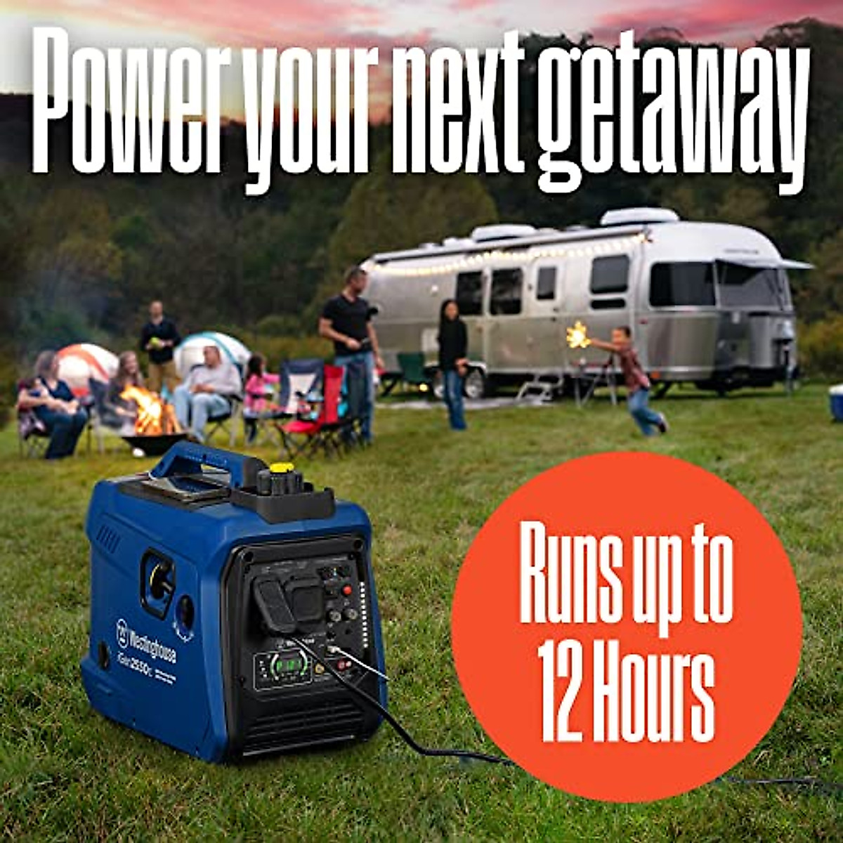 Westinghouse 2550 Peak Watt Super Quiet & Lightweight Portable Inverter Generator, RV Ready 30A Outlet, Gas Powered, CO Sensor, Parallel Capable, Long Run Time,Blue