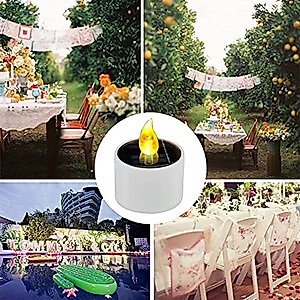 Solar Lantern Tea Lights Candles, Flameless Rechargeable Flickering LED Candle Lights, Outdoor Waterproof for Garden, Yard, Pathway, Balcony, Wedding, Party, Holidays, Home Décor