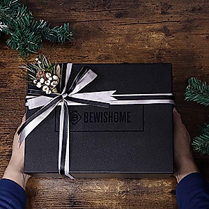 BEWISHOME Watch Box 20 Slots Watch Case for Men - Luxury Watch Organizer with Glass Top,Smooth Faux Leather Interior, Brown SSH04Y