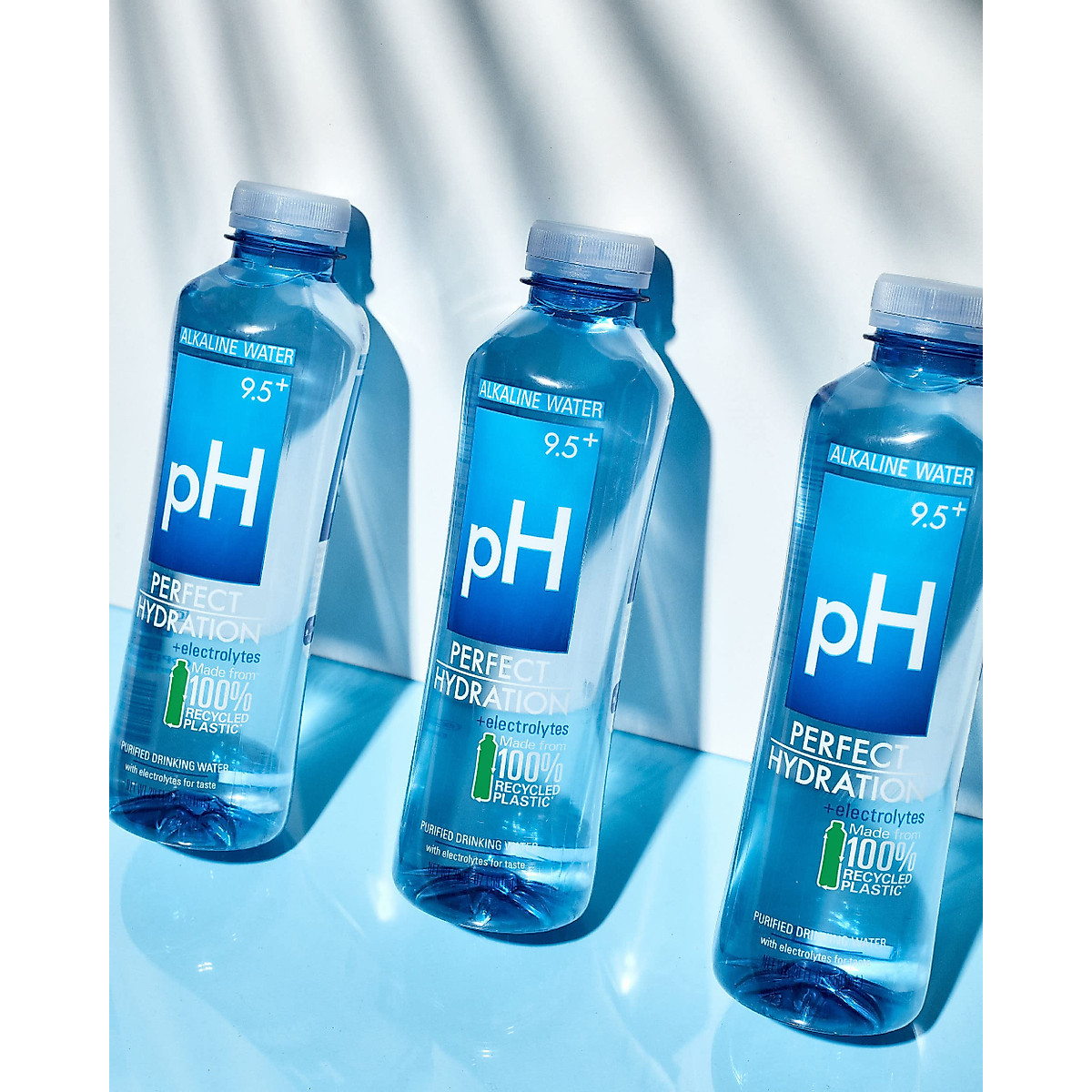 Perfect Hydration 9.5+ pH Alkaline Drinking Water 100% Recycled Bottles Electrolyte Minerals for Taste 24 pack - 20 oz