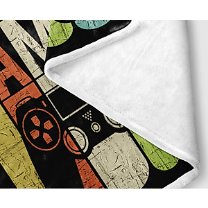 Funny Gamer Blanket for Men Kids Boys Teens, Video Game Fuzzy Fleece Throw Blankets for Couch Sofa Bed, Gaming Soft Throw and Gamepad Blanket Decor Living Room and Bed Room. (50X60)
