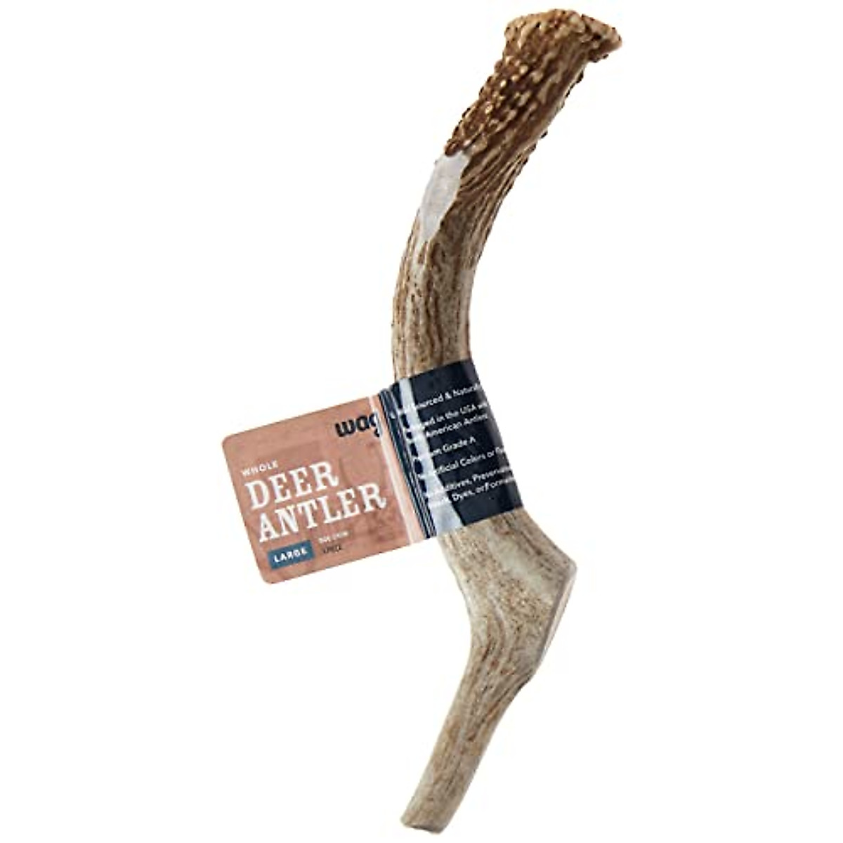 Amazon Brand - Wag Dog Deer Antler Chew, Naturally Shed, Whole, Large 8-9.5 inches (Best for Dogs 30-45 lbs)