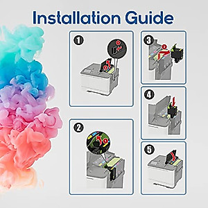 RAKUNI Remanufactured Toner Cartridge Replacement for Lexmark 24B7154 24B7155 24B7156 24B7157 C2240 XC2235 (High Yeild, 4Pack)