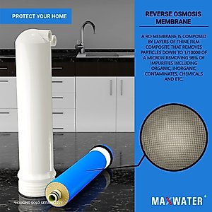 Max Water Set of 5 Filters Fits GE GXRV10AB01, FX12P FX12M, GXRM10G, GXRM10RBL RO Pre & Post Filter 50 GPD Membrane Filter, Reverse Osmosis Water Filter Combo Pack