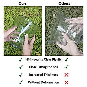 SOLIGT Garden Cloche, 10 Set Thick Plant Bell Clochoes Plastic Humidity Domes with Clear Vent & 40 Securing Pegs (7.88" D x 6.89" H) for Seed Starting and Plant Cover Protector