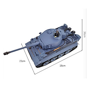 Adepe 2.4GHz 1/16 RC Tanks Simulation of Smoke Emission Sound Effect Army Tank Toys Simulation Remote Control Vehicles Model with Sound and Light RC Military Toys RTR for Kids (with Two Batteries)