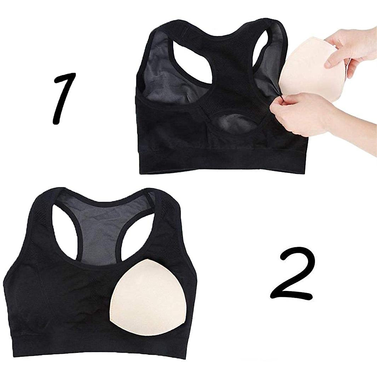 Womens Removable Smart Cups Bra Replacement Inserts Liner Pads 3 Pairs In Set