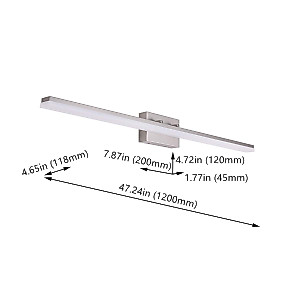 mirrea 48in Modern LED Vanity Light for Bathroom Lighting Dimmable 46w Brushed Nickel (Cold White 5000K)