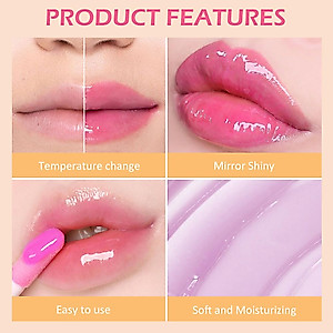 evpct 2Pcs Fruit Hydrating Glaze Lip Glow Oil Gloss Set Natural Pink Moisturizing Plumping Plumper Shiny Shimmer Vegan Tinted Butter Lip Lio Tint Gloss Oil Stain Korean Lip Oul Pil Lipoil Ool Oli Okl