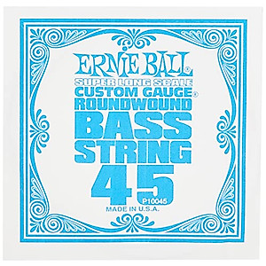 Ernie Ball 5-String Super Long Scale Slinky Nickel Wound Bass Guitar Strings, 45-130 Gauge (P02850)