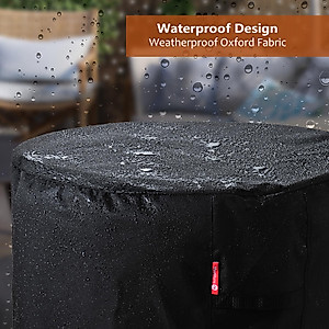 SheeChung Fire Pit Cover Round 60"Dx24"H,Waterproof Heavy Duty 600D Polyester Fire Pit Cover,Large Shelter for Outdoor Patio Fireplace Table Chair,Patio Furniture Covers