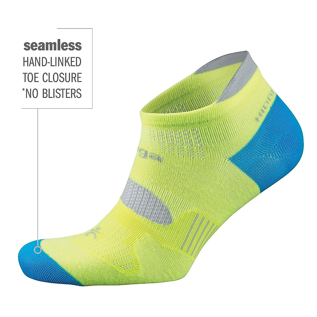 Balega Hidden Dry Moisture Wicking Performance No Show Athletic Running Socks for Men and Women (1 Pair),White, X-Large