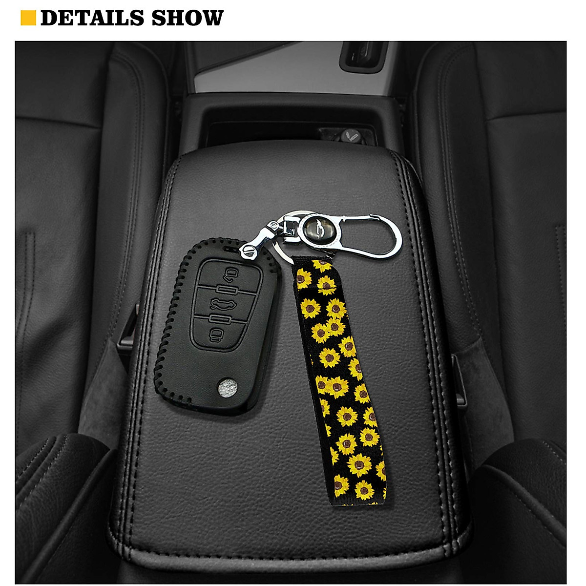 SEANATIVE Turquoise Indiana Western Southwest Aztec Car Decorative Long Keychains with Metal Ring,Ethnic Geometric Design, Auto Wristlet Keychain Lanyard