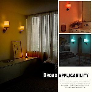 HEQIQEH Rustic Vintage Battery Operated RGB Wall Sconce Light Fixture with Remote Control, Flared Funnel Linen Fabric Shade Dimmable Nightstand Lamps for Bedroom Bedside, 2 Packs (Antique)