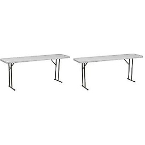Flash Furniture 6-Foot Granite White Plastic Folding Training Table (2-(Pack))