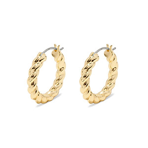 gorjana Women’s Crew Hoops, High Shine Croissant Hoop Earrings, 18K Gold Plated
