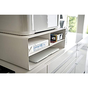 Yamazaki Home Desktop Printer Stand - Computer Accessory Office Organizer, Steel, Minimal Assembly Req.