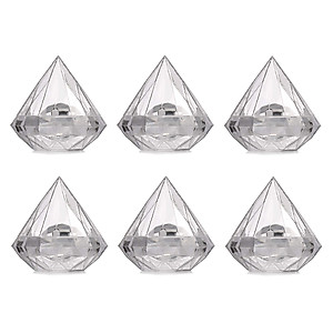 6 Pack Clear Diamond Shape Ornaments - Clear Plastic Fillable Ornaments - Christmas Fillable Ornaments, Bath Bomb Ornaments, Hollow Ornaments for Wedding Party Decoration, Craft Art, Holiday (9CM)