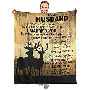 Gifts for Him Husband from Wife to My Husband Blanket, Birthday Christmas Anniversary Wedding Gifts for Husband from Wife, Soft Personalized Throw Blankets for Him Gifts Husband 60" x 80"