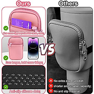 AIERSA Enlarged Water Bottle Pouch for Stanley Quencher Adventure 40oz & Suitable for Simple Modern 40oz Tumbler, Anti-Slip Zipper Belt Bag for Stanley Cup Accessories