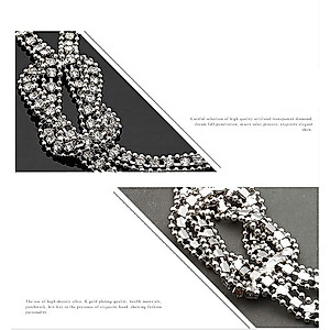 Cathercing Crystal Knot Pendant Long Necklace for Women Sweater Chain Statement Necklace Choker Adjustable Elegant Jewelry Rhinestone Accessories Dressy Collocation Winter Evening Party Wedding